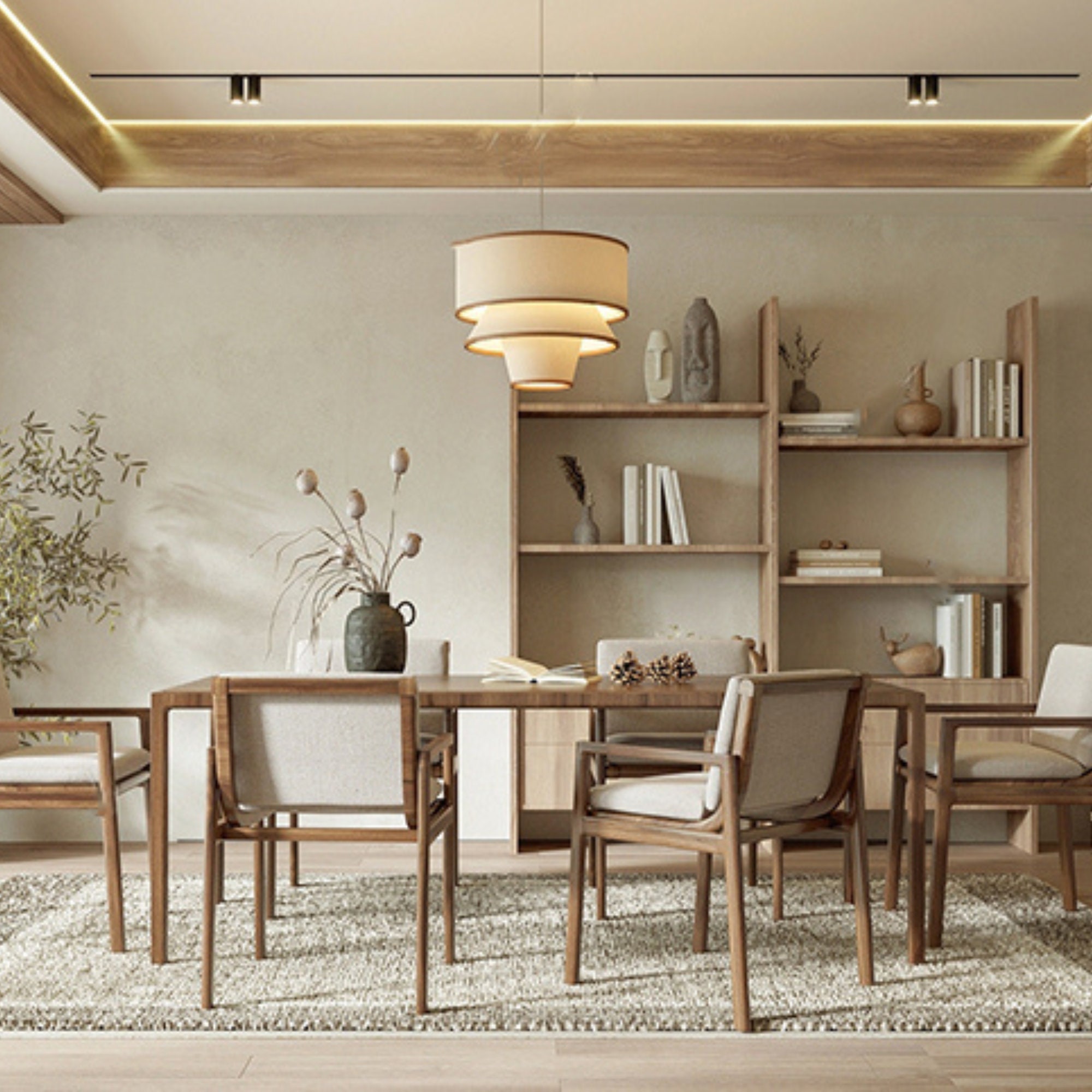 NEW! UPDATED Japandi Design Dining Interior Design - 36 Sketchup 3D ...