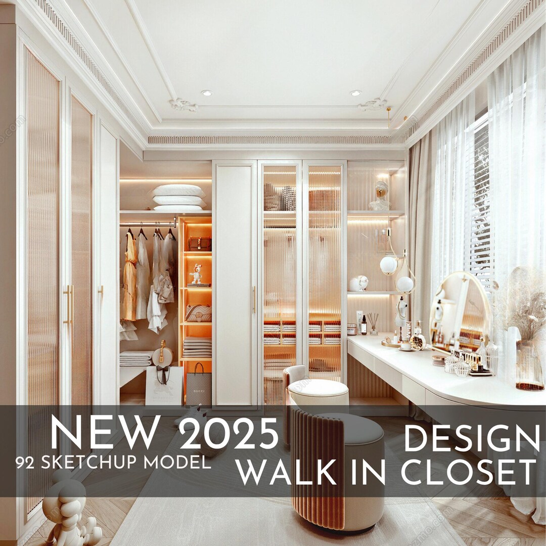 2025 NEW Walk in Closet - 92 Sketchup 3D Model Interior Design Model ...