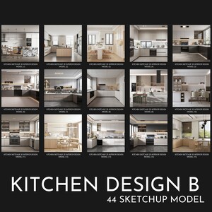 NEW Kitchen B - 44 Sketchup 3D Model Interior Design Model - Etsy