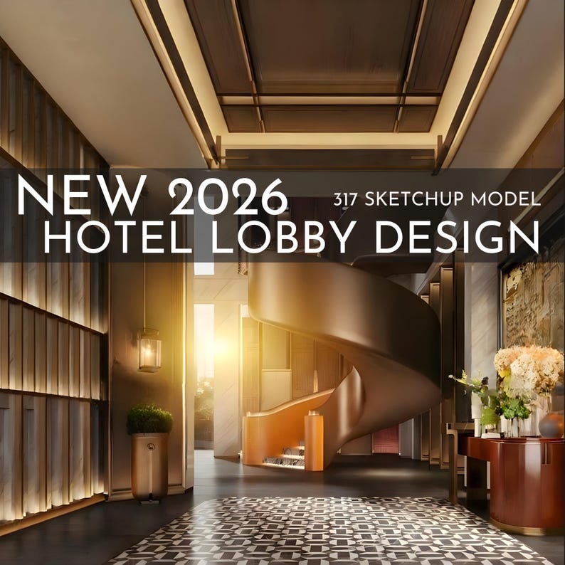 317 Hotel Lobby Design Sketchup 3D Models | 2026 New Design | Interior ...