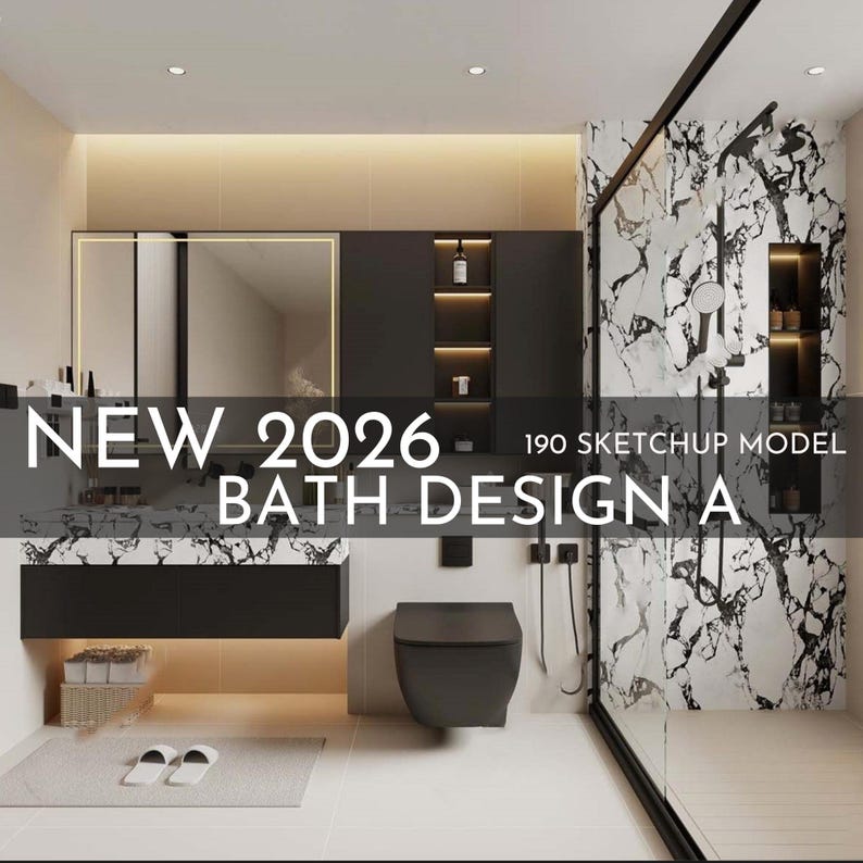 190 Bathroom Sketchup 3D Models | 2026 New Bath Design A | Interior ...