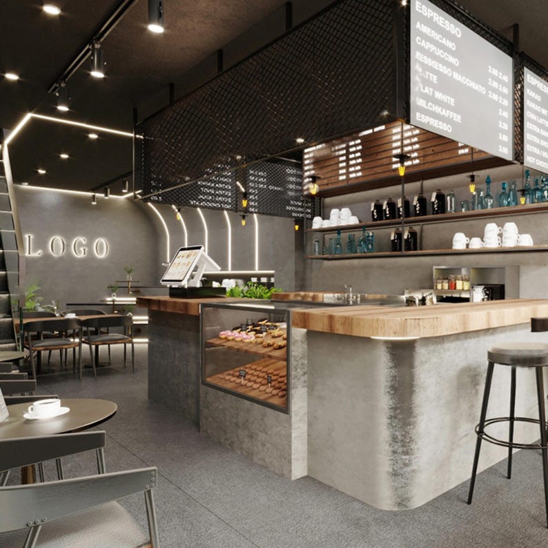 NEW! 34 CAFE - Sketchup 3D CAFE Interior Design Model - Etsy