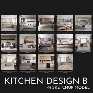 Kitchen B - 44 Sketchup 3D Model Interior Design Model - Etsy