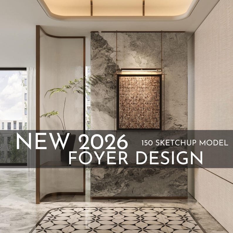150 Foyer Sketchup 3D Models | 2026 New Interior Design Bundle - Etsy UK