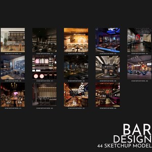 NEW! 44 BAR - Sketchup 3D Hotel Room Interior Design Model - Etsy