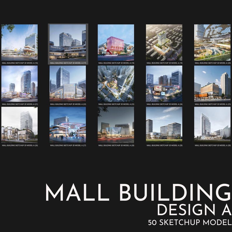 NEW! 50 Mall Building Set A - Sketchup 3D Mall Building Interior Design ...