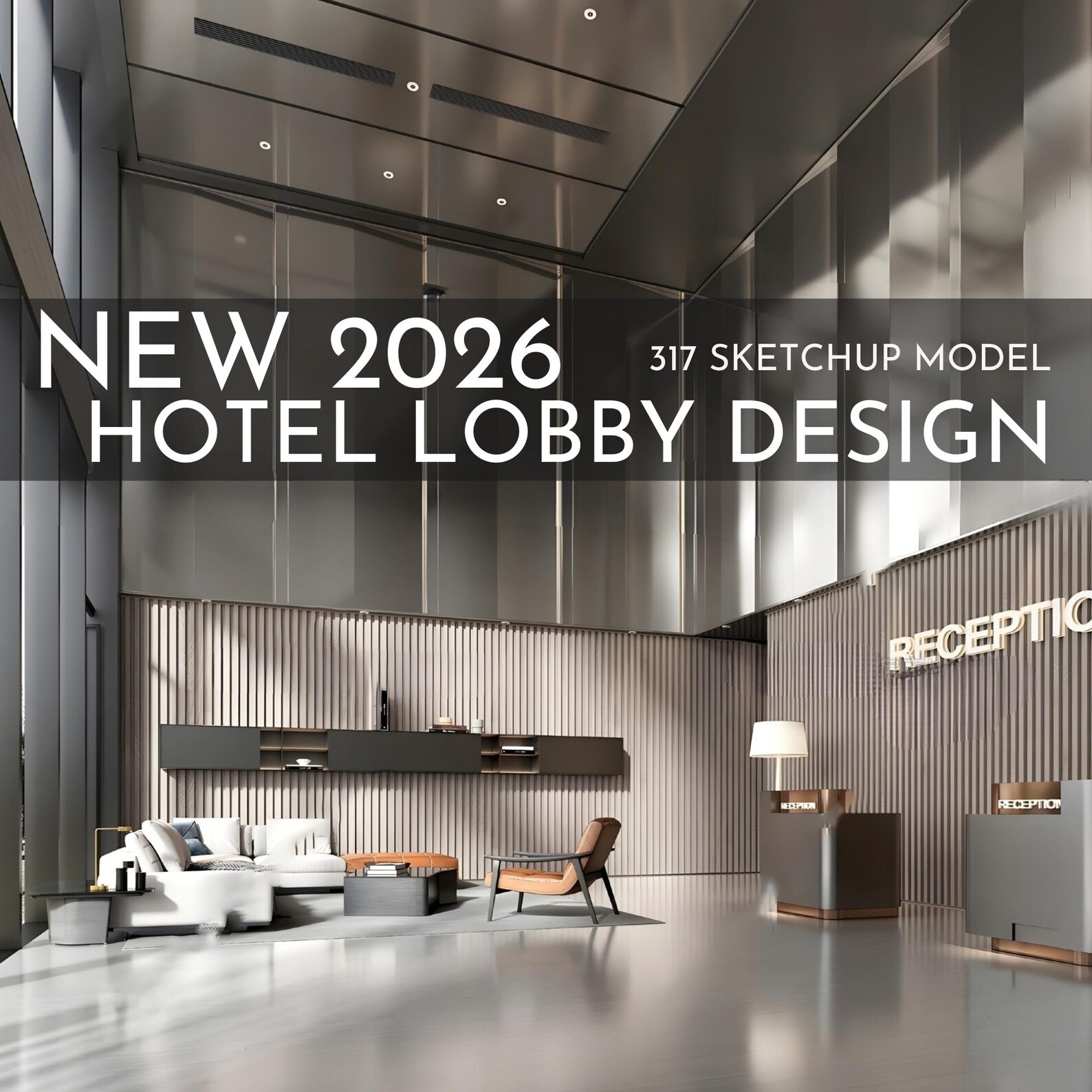 317 Hotel Lobby Design Sketchup 3D Models | 2026 New Design | Interior ...