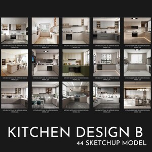 Kitchen B - 44 Sketchup 3D Model Interior Design Model - Etsy