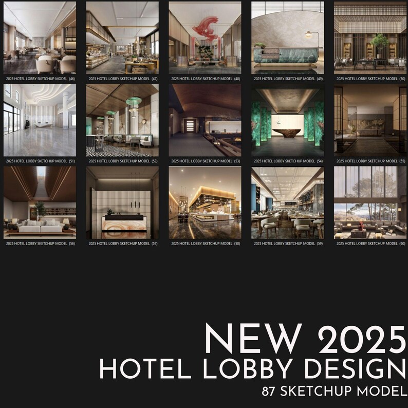 2025 NEW! 87 Hotel Lobby - Sketchup 3D Hotel Lobby Interior Design ...