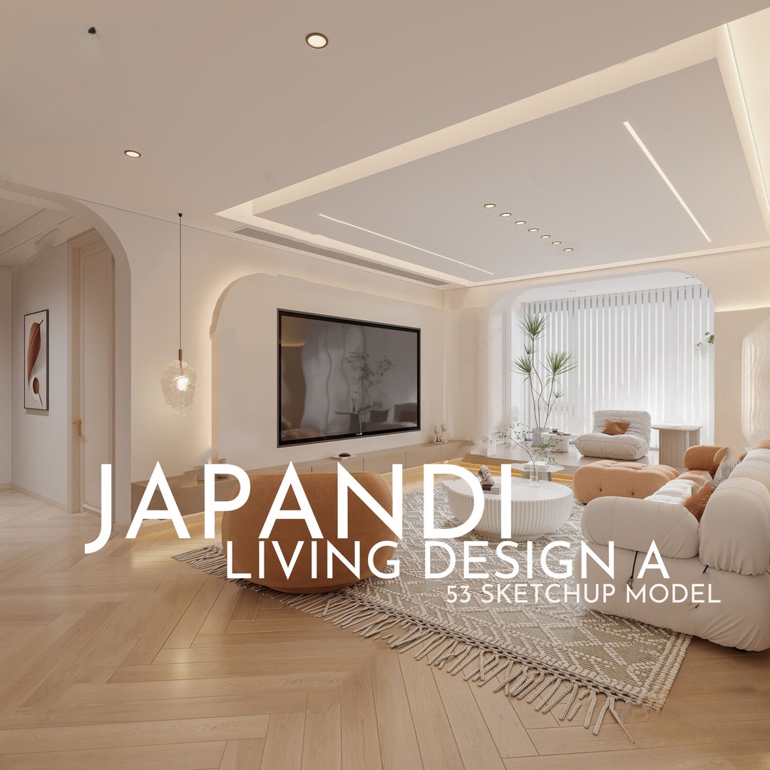 NEW! UPDATED Japandi Design Living Interior Design A - 53 Sketchup 3D ...