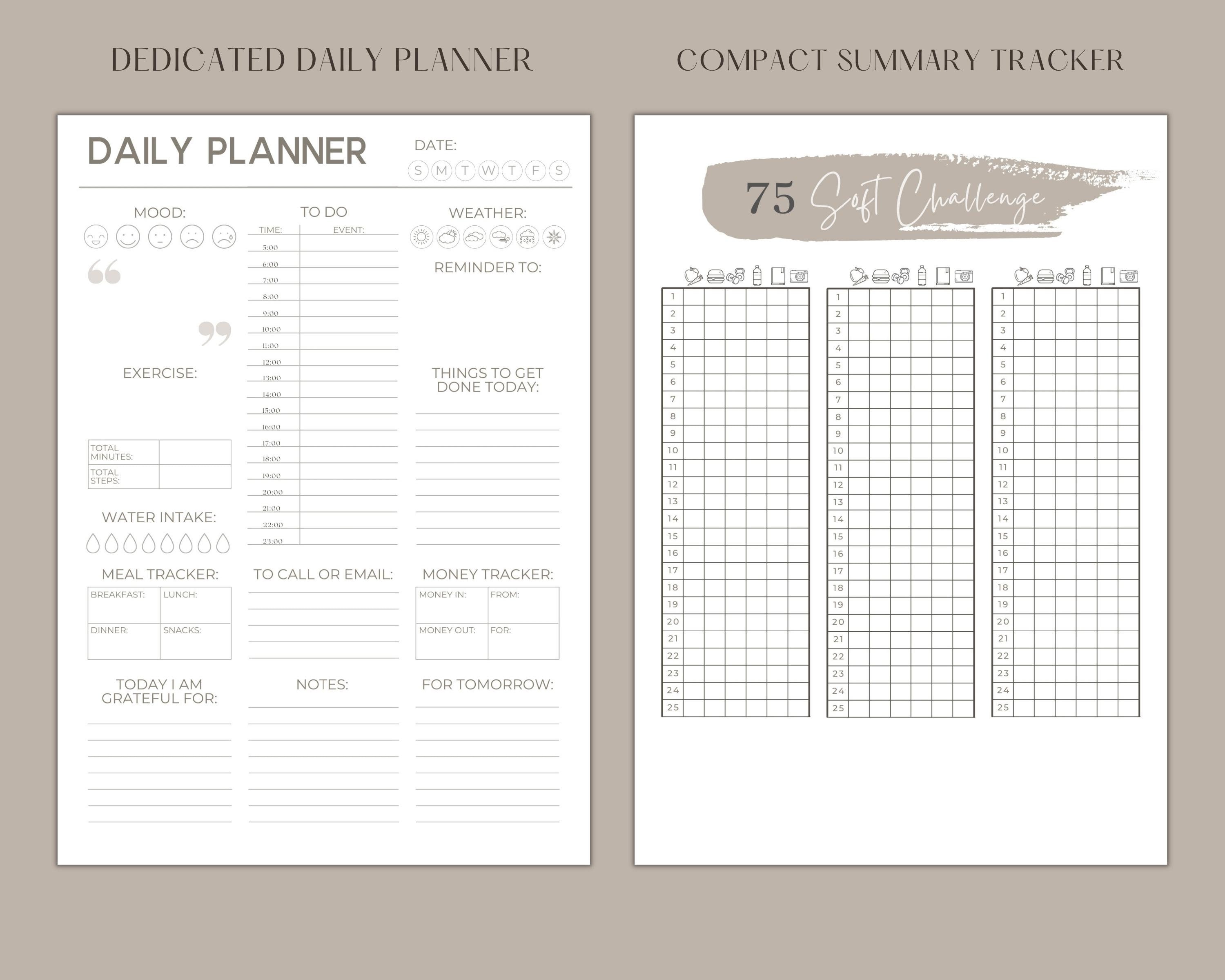 75 Soft Challenge Tracker Bundle Printable Daily 75 Soft - Etsy