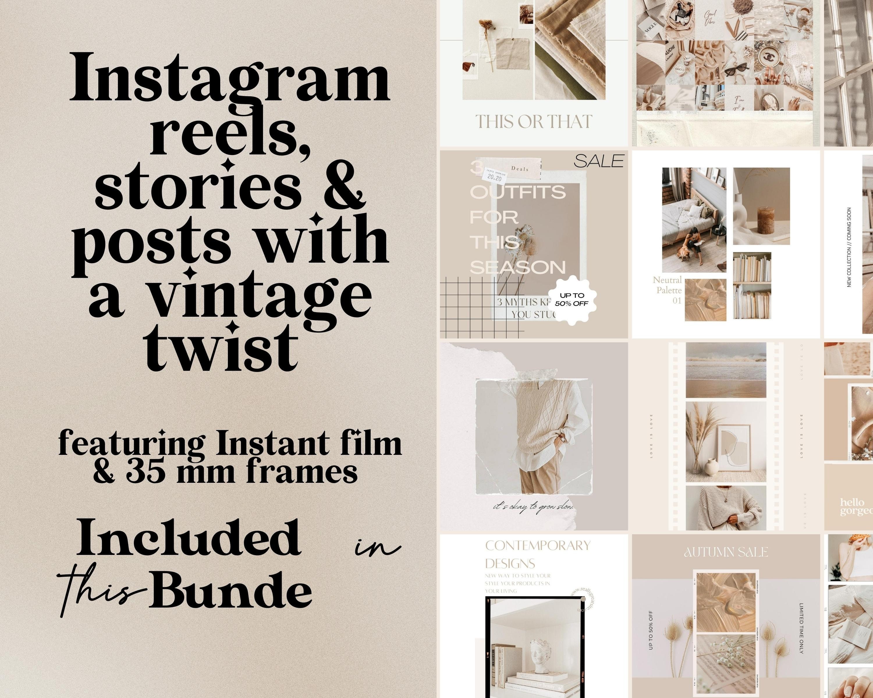 200 FILM Neutral Instagram Post & Reels Templates - Engagement - Story ...