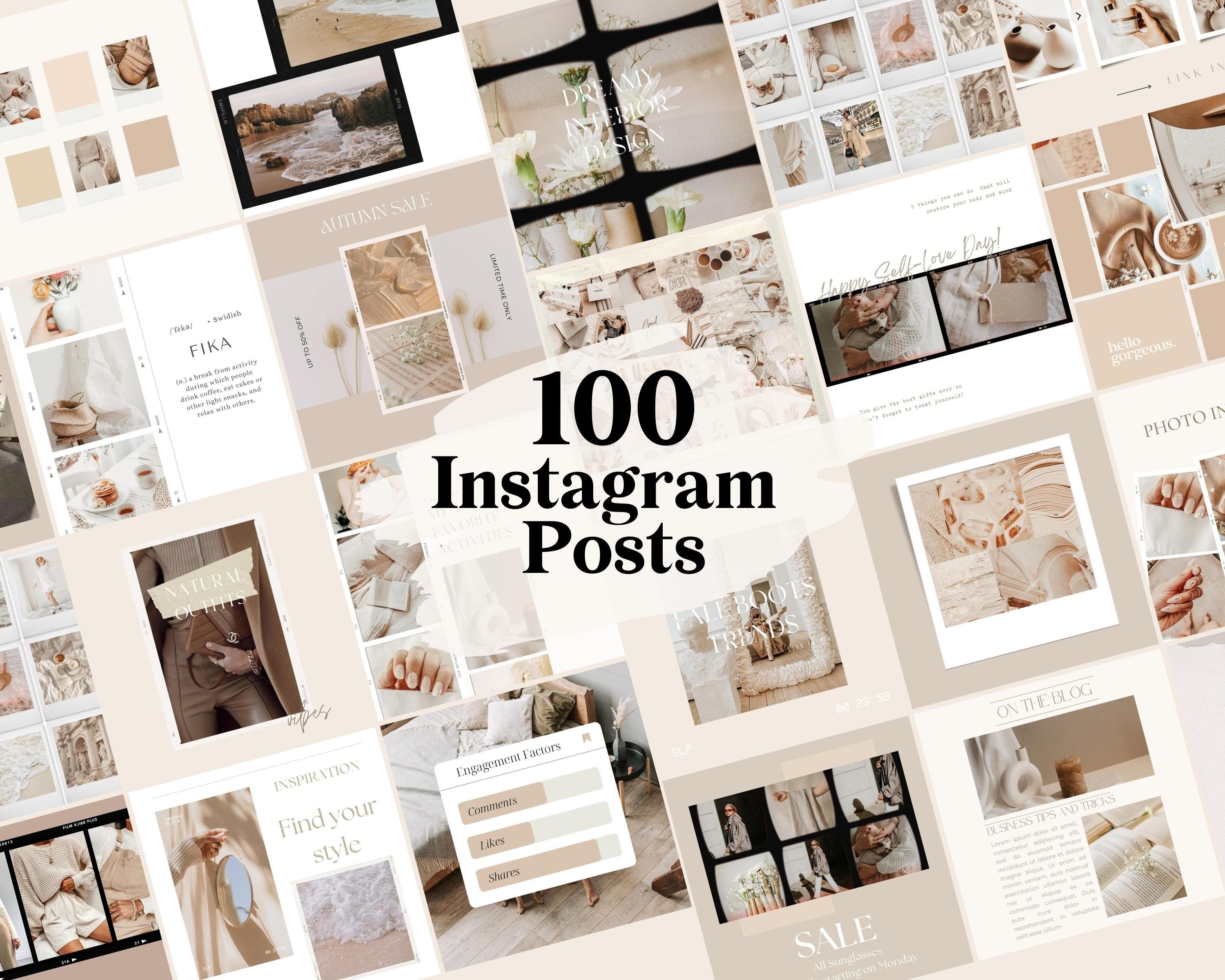 200 FILM Neutral Instagram Post & Reels Templates - Engagement - Story ...