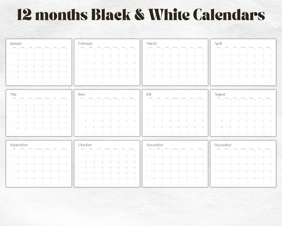 2022 Editable Monthly Planner Calendar Set A4/letter | Etsy