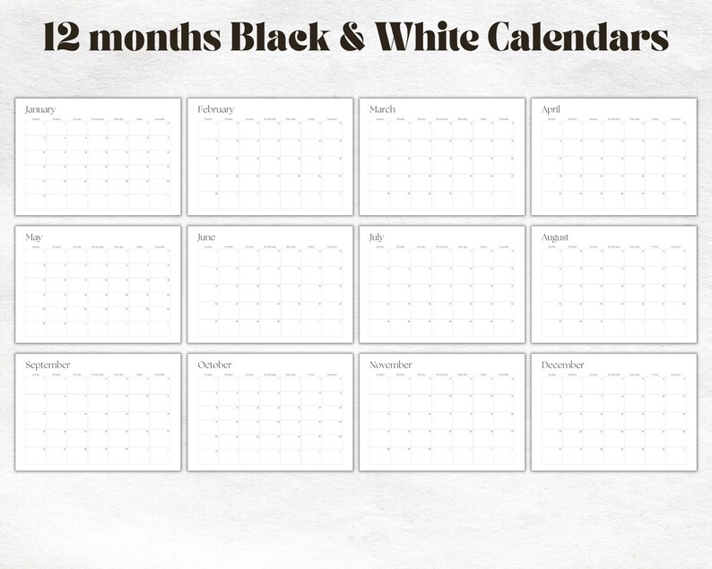 2022 Editable Monthly Planner Calendar Set A4/letter | Etsy