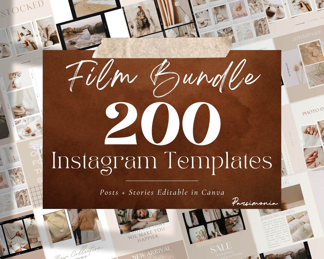 200 FILM Neutral Instagram Post & Reels Templates - Engagement - Story ...