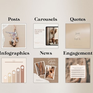 1800 Neutral Instagram Post Templates - Engagement - Story Templates ...