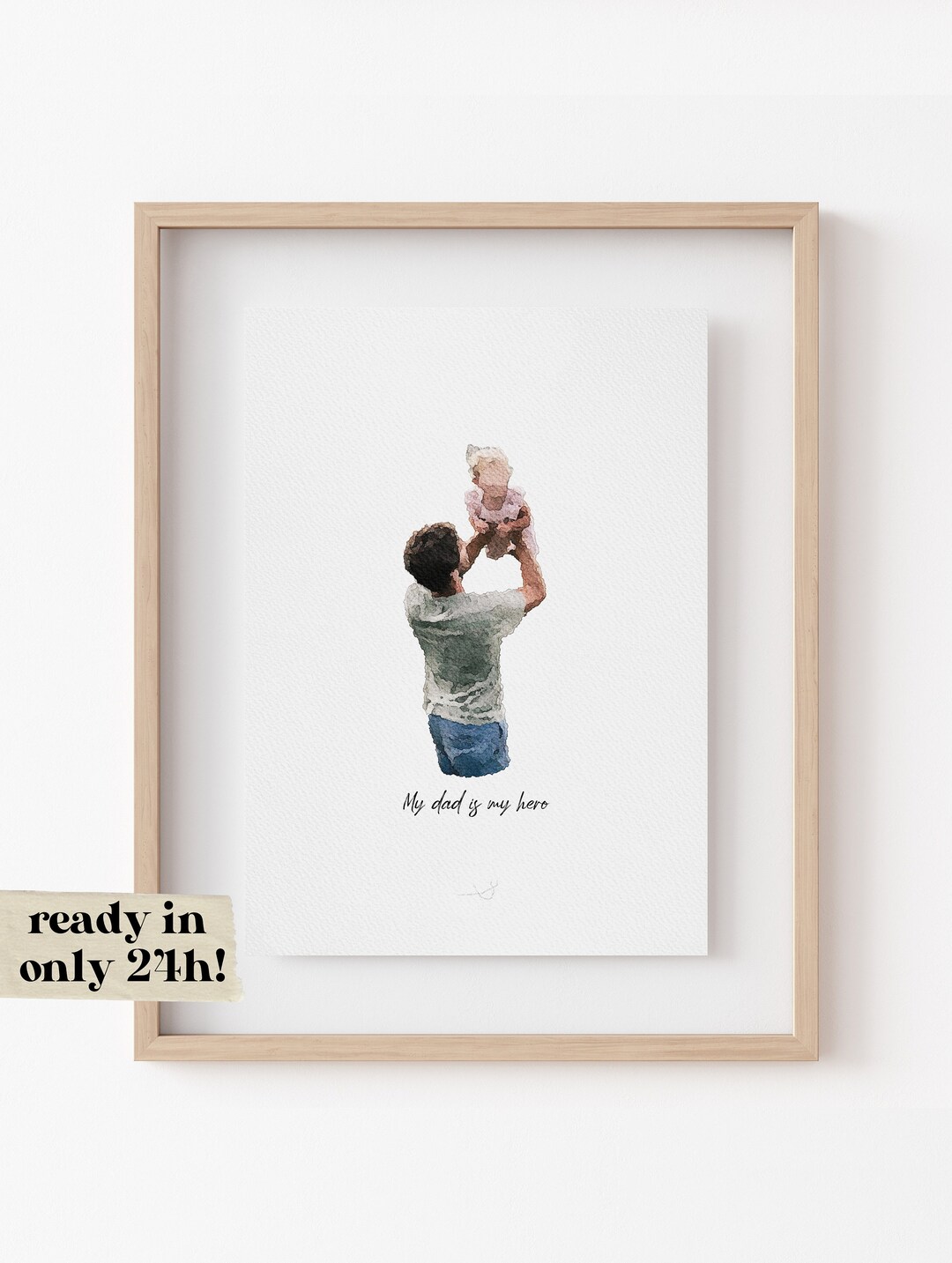 Mini Custom Watercolor Painting, Faceless Portrait From Photo, Gift for ...