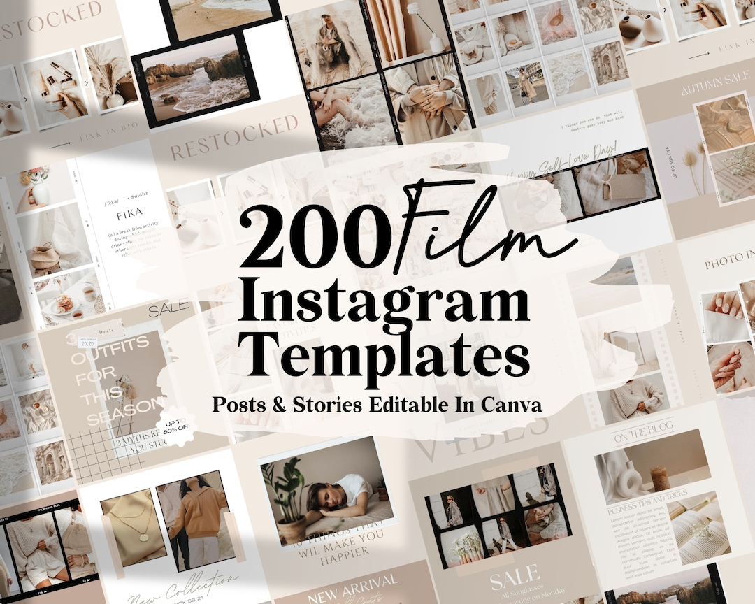 200 FILM Neutral Instagram Post & Reels Templates - Engagement - Story ...