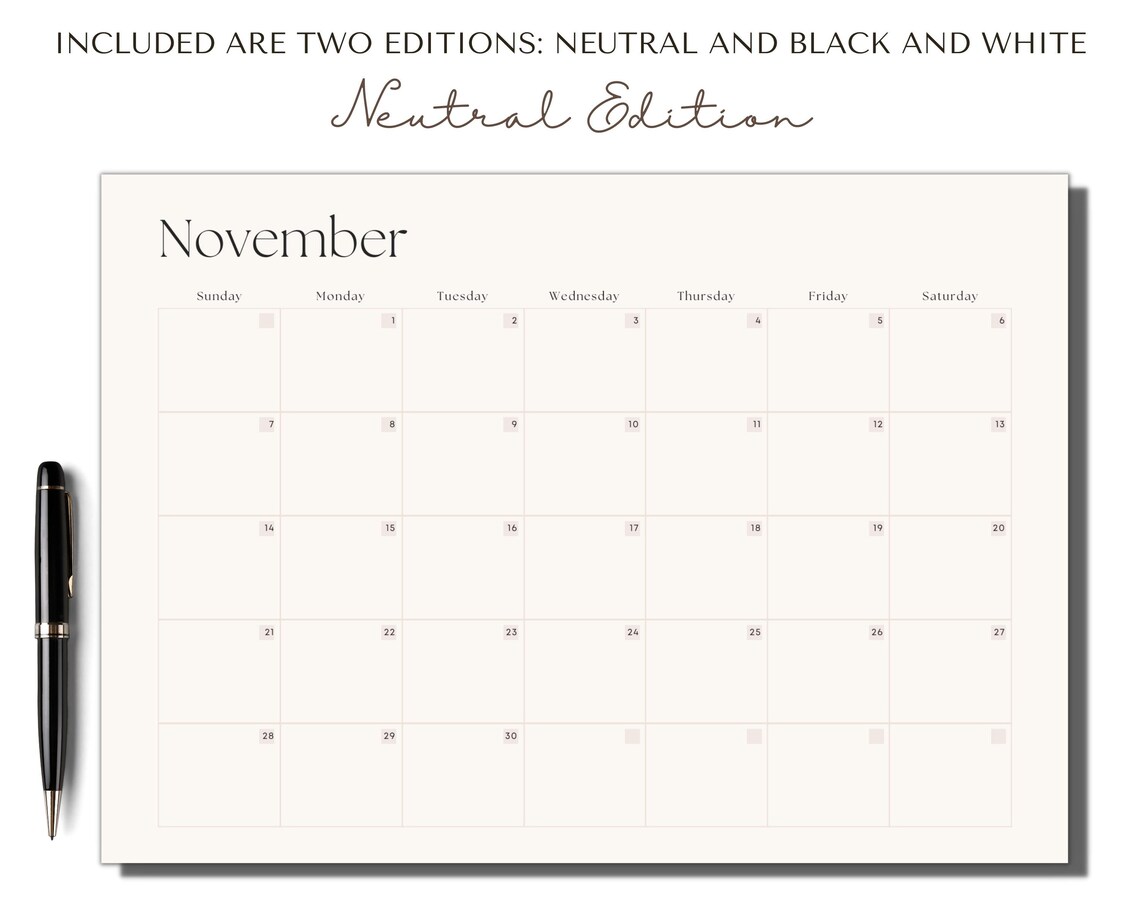 2022 Editable Monthly Planner Calendar Set A4/letter | Etsy