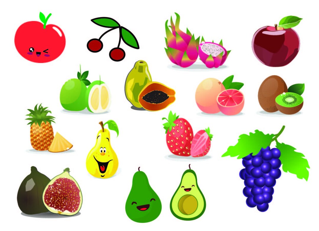 Fruits Bundle Clipart, SVG Bundle, PNG Bundle, Color, Sweet, Delicious ...