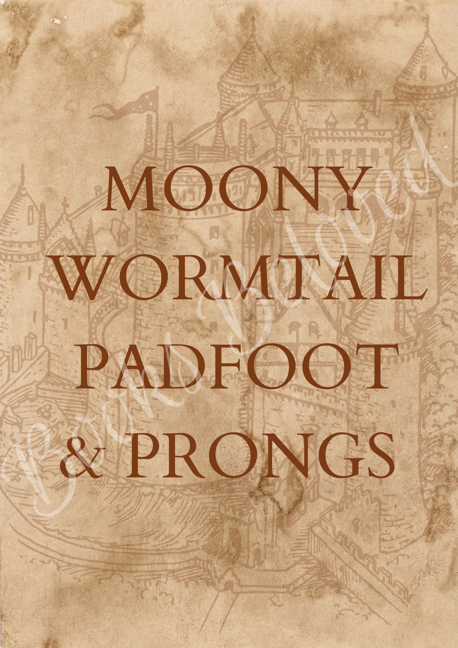 Set of Three Marauders Map Wizard World Posters | Moony, Wormtail ...