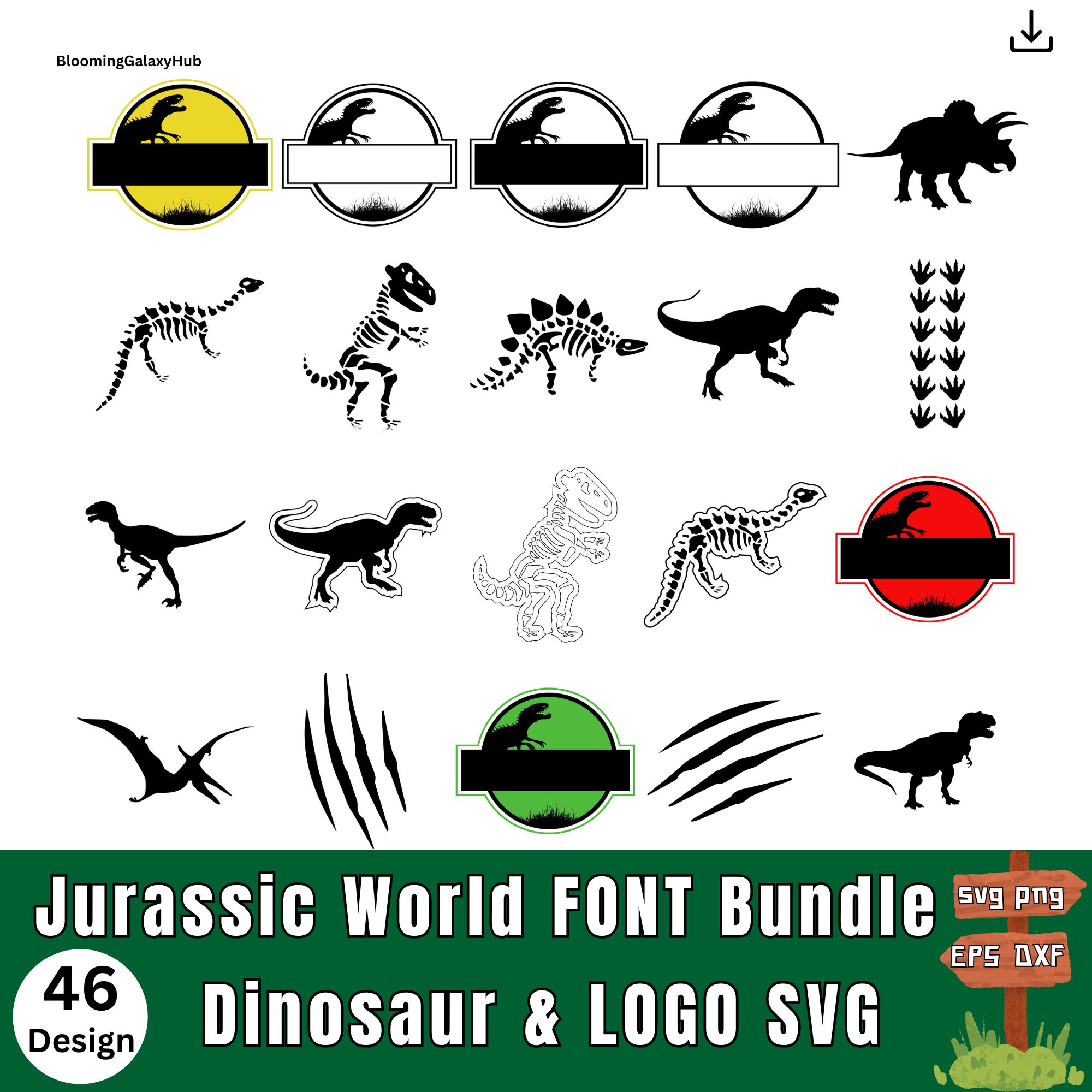 Jurassic Font Svg Bundle, Jurassic Park SVG, Jurassic Alphabet Digital ...