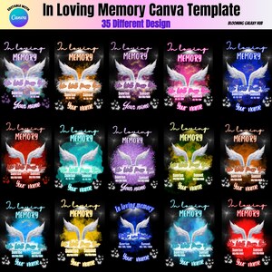 In Loving Memory Editable Canva Template Bundle, Funeral & Remembrance Canva Memorial T-shirt ...