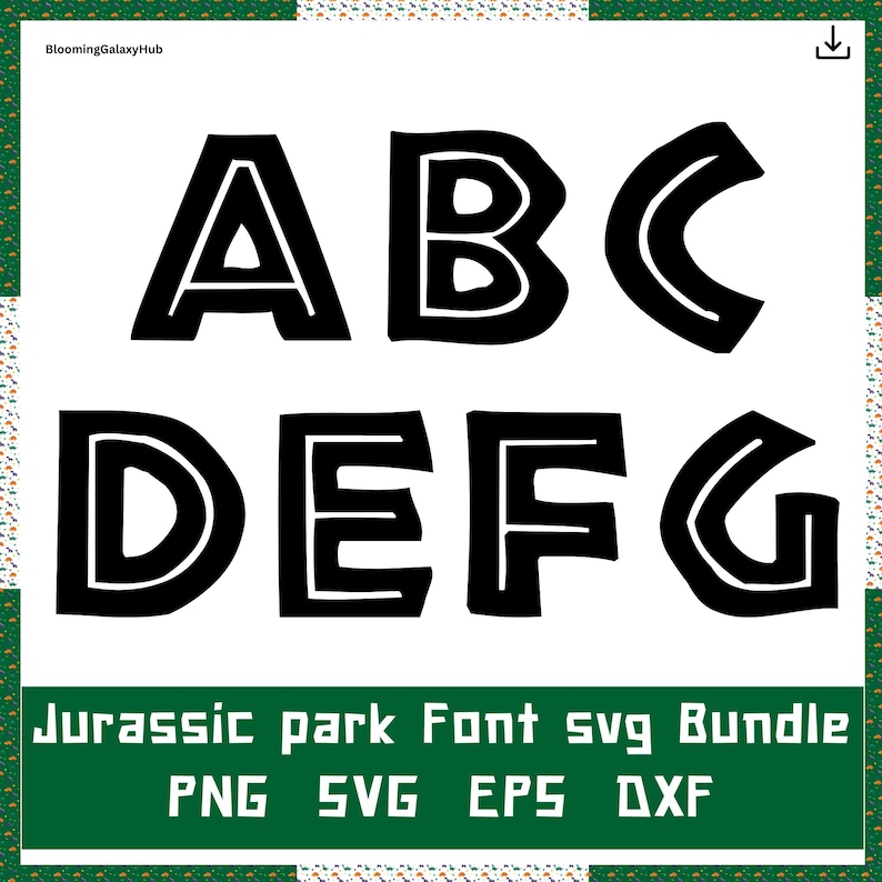 Jurassic Font Svg Bundle, Jurassic Park SVG, Jurassic Alphabet Digital ...