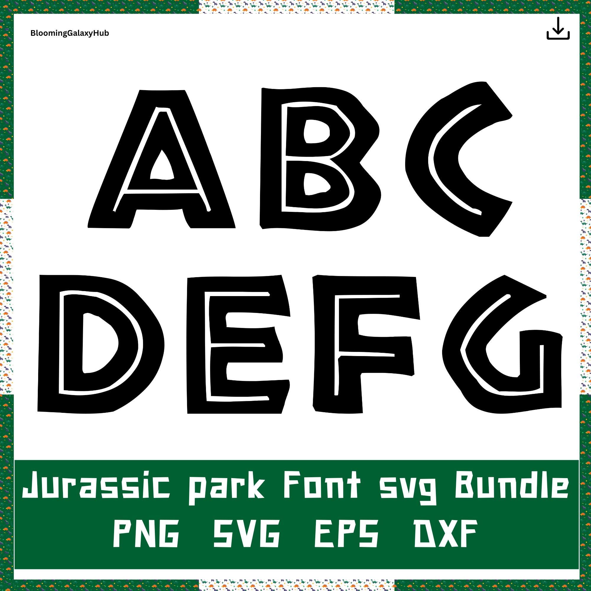 Jurassic Font Svg Bundle, Jurassic Park SVG, Jurassic Alphabet Digital ...