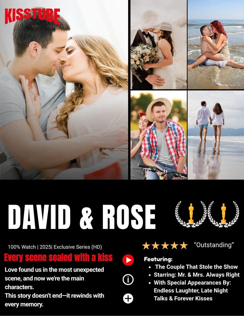 Valentine Flix Couple Movie Poster Canva Editable Templates 15 ...