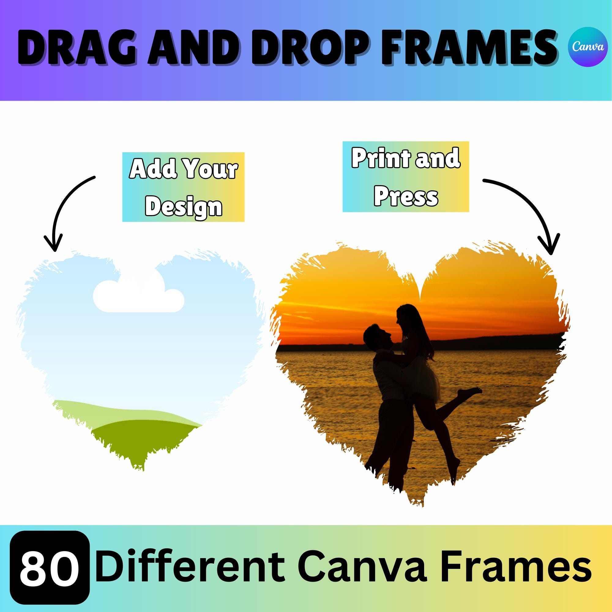 Bleach Effect Distressed Edge Mega Bundle 80 Canva Editable Frame ...