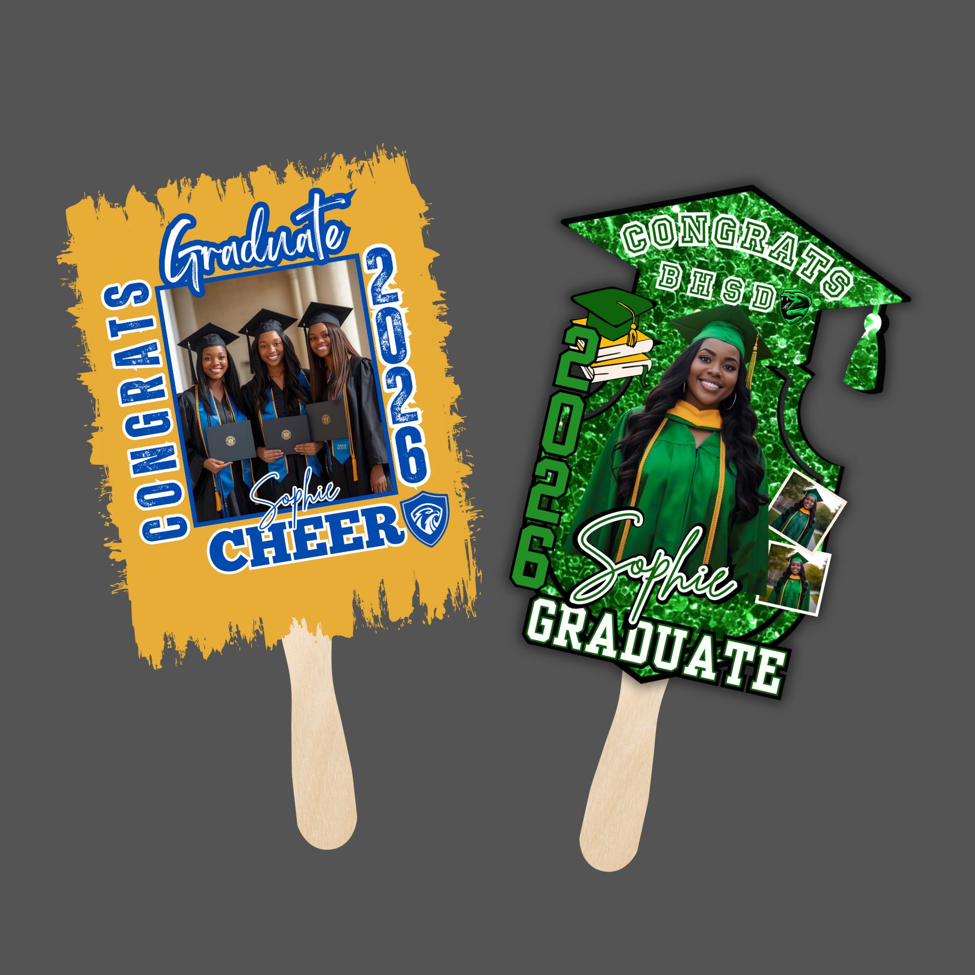 50+ Grad Fan Canva Editable Template, Class of 2026 Graduation Paddle ...