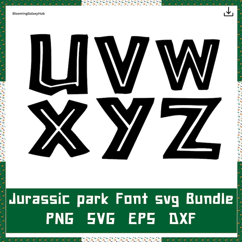 Jurassic Font Svg Bundle, Jurassic Park SVG, Jurassic Alphabet Digital ...