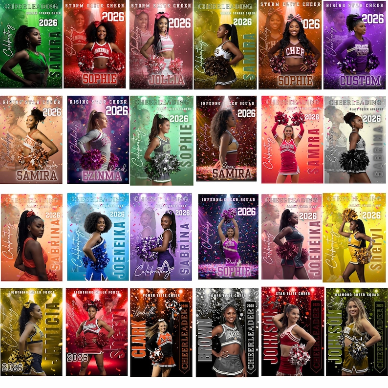 Cheerleading Poster Canva Editable Templates 50, Cheerleading Banners ...