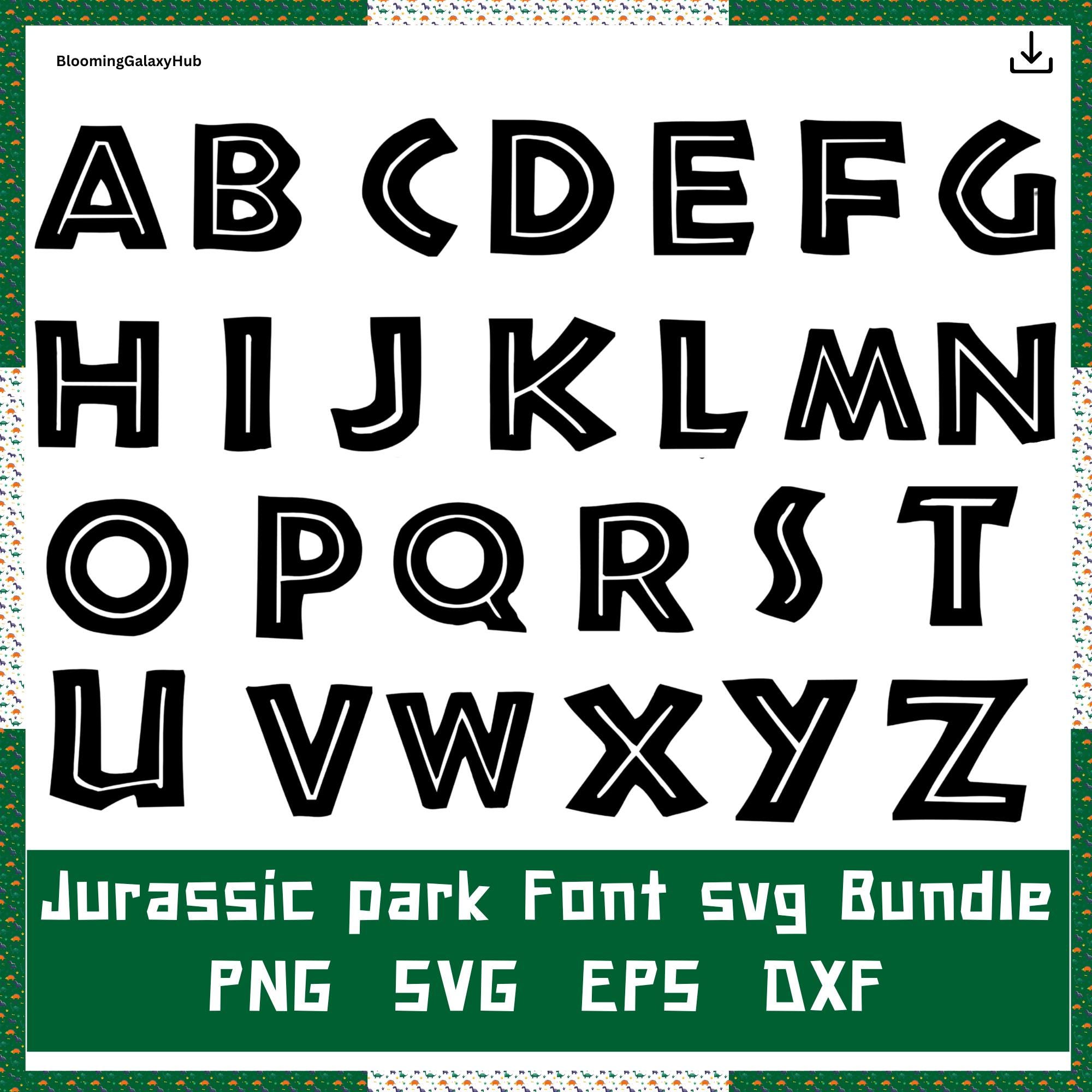 Jurassic Font Svg Bundle, Jurassic Park SVG, Jurassic Alphabet Digital ...