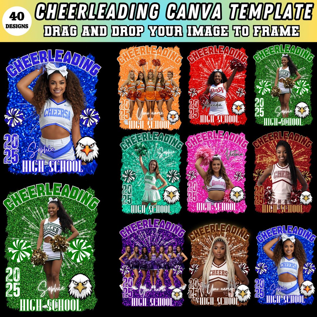Cheerleading Canva Editable Template, Sports Photography Template,40 ...