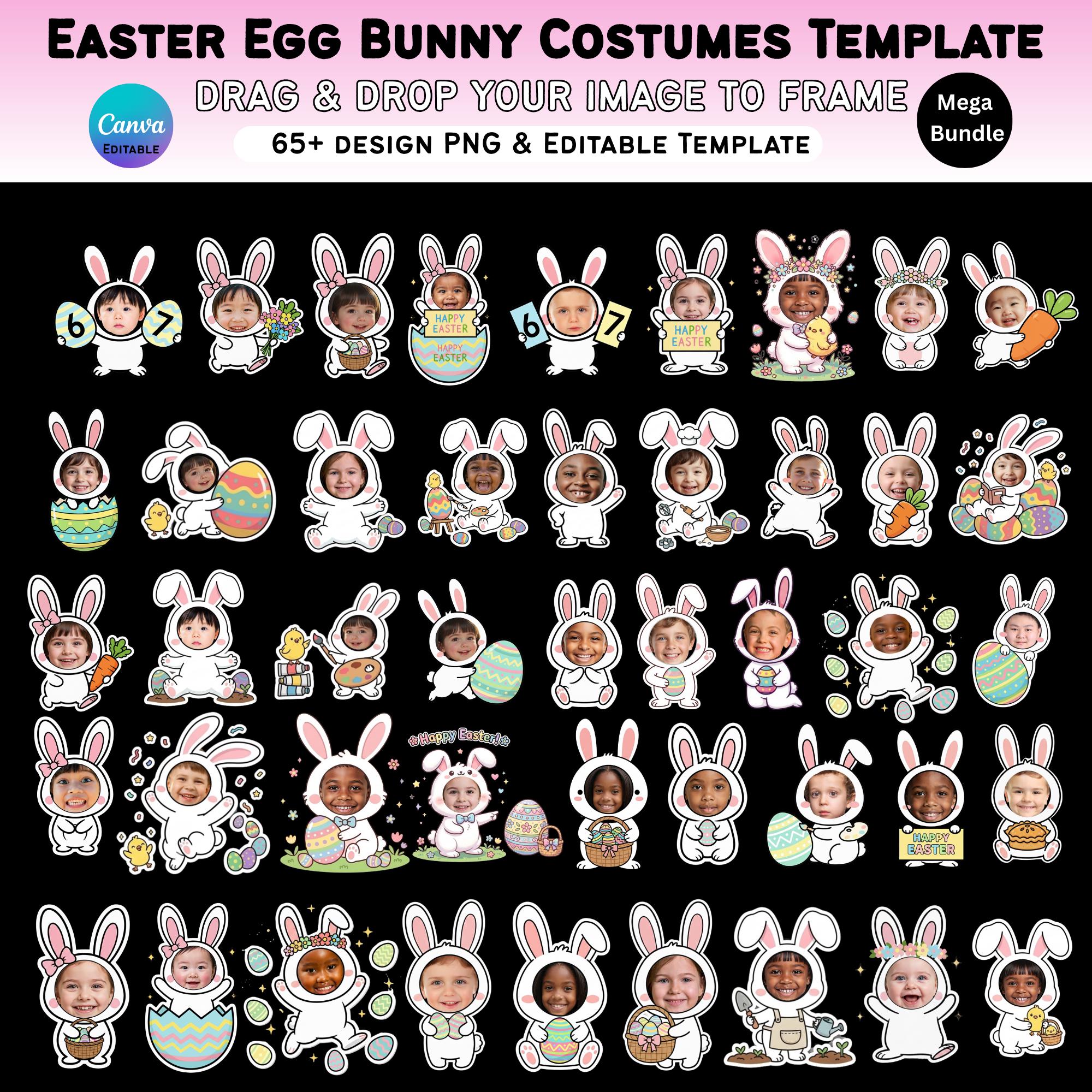 60+ Easter Bunny Photo Template Add Face Activity, Bulletin Board Decor ...