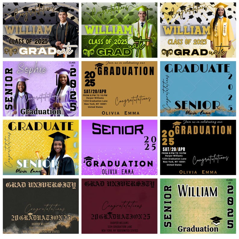100+ Graduation Yard Sign Canva Editable Templates, Congrats Grad Signs ...