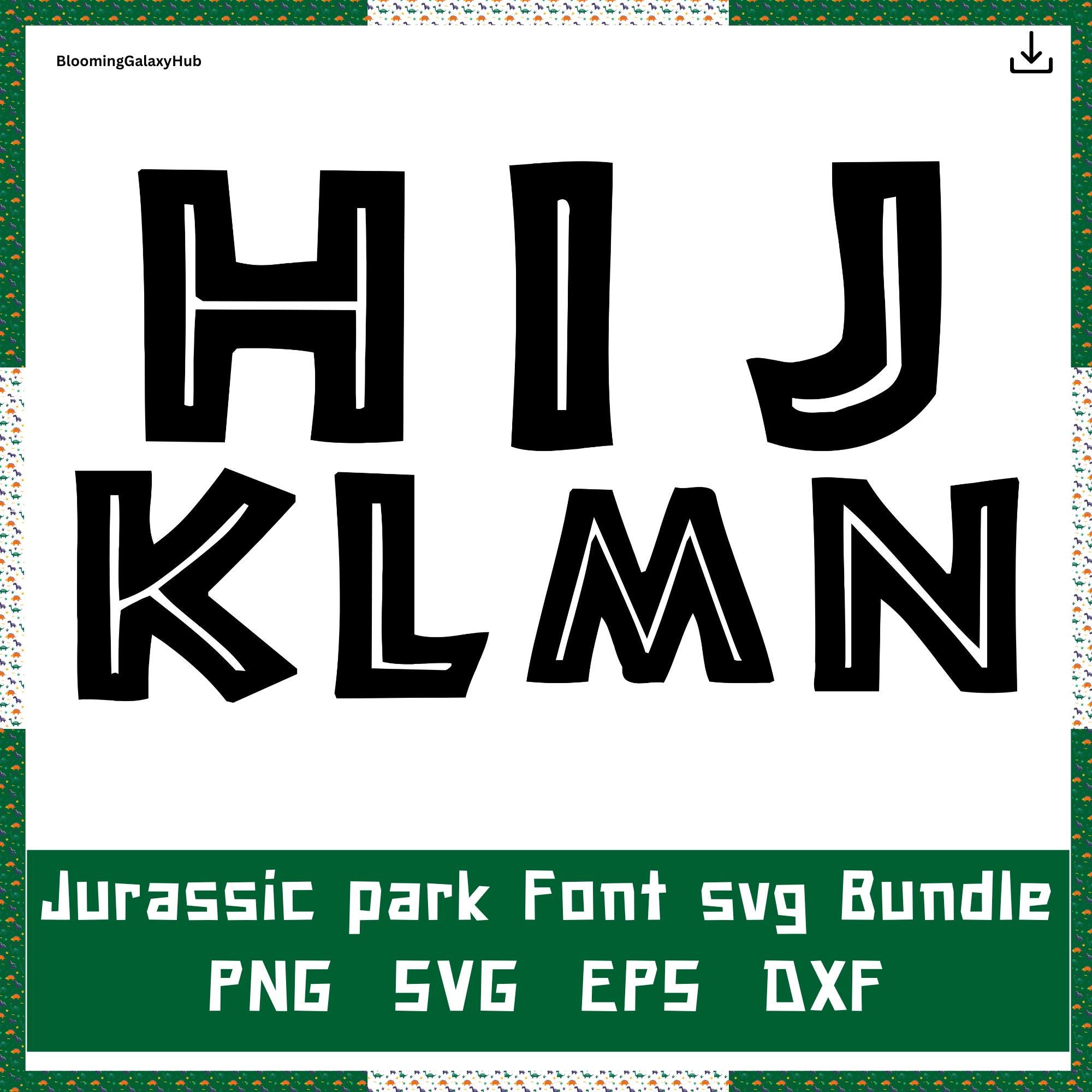 Jurassic Font Svg Bundle, Jurassic Park SVG, Jurassic Alphabet Digital ...