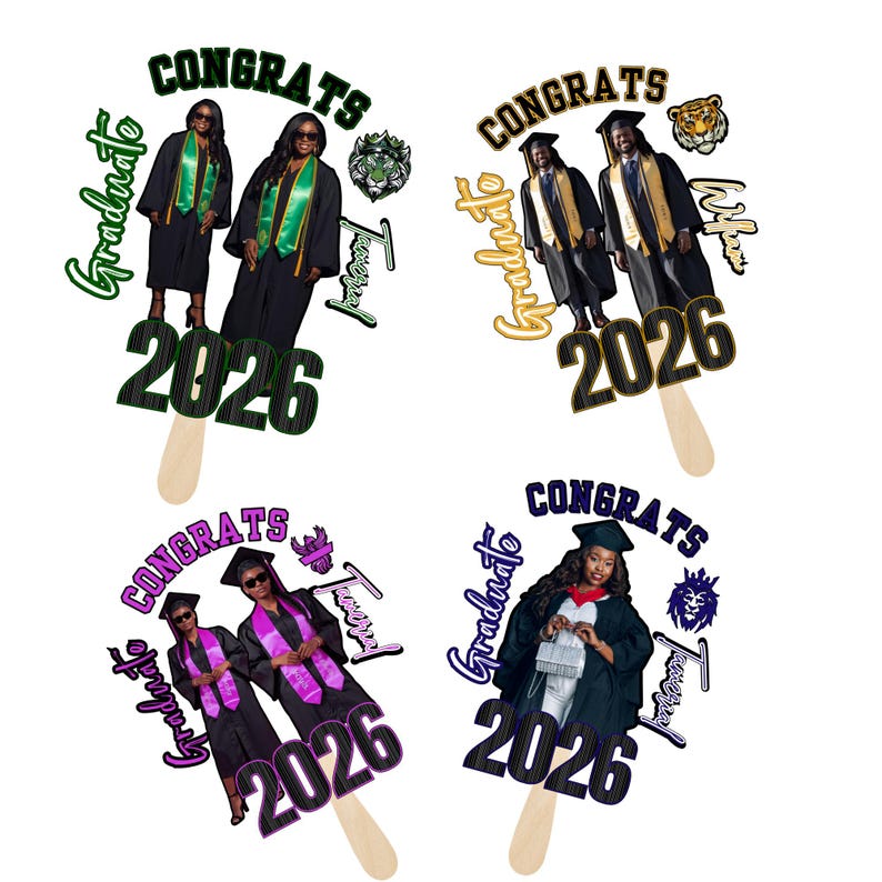 10+ Grad Fan Canva Editable Template, Class of 2026 Graduation Paddle ...