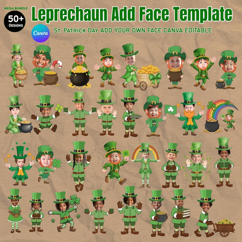 St. Patrick's Day Leprechaun Add Face Activity, Bulletin Board Decor ...
