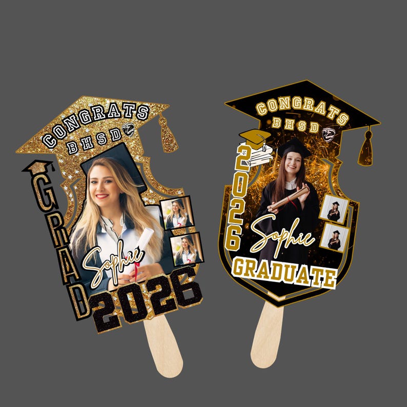 50+ Grad Fan Canva Editable Template, Class of 2026 Graduation Paddle ...