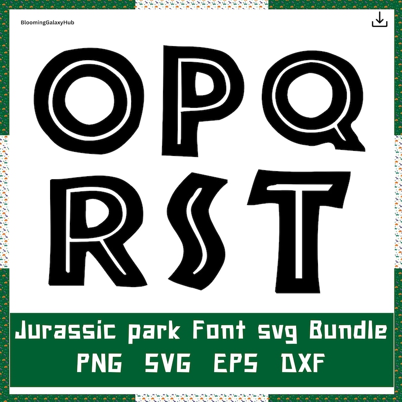 Jurassic Font Svg Bundle, Jurassic Park SVG, Jurassic Alphabet Digital ...