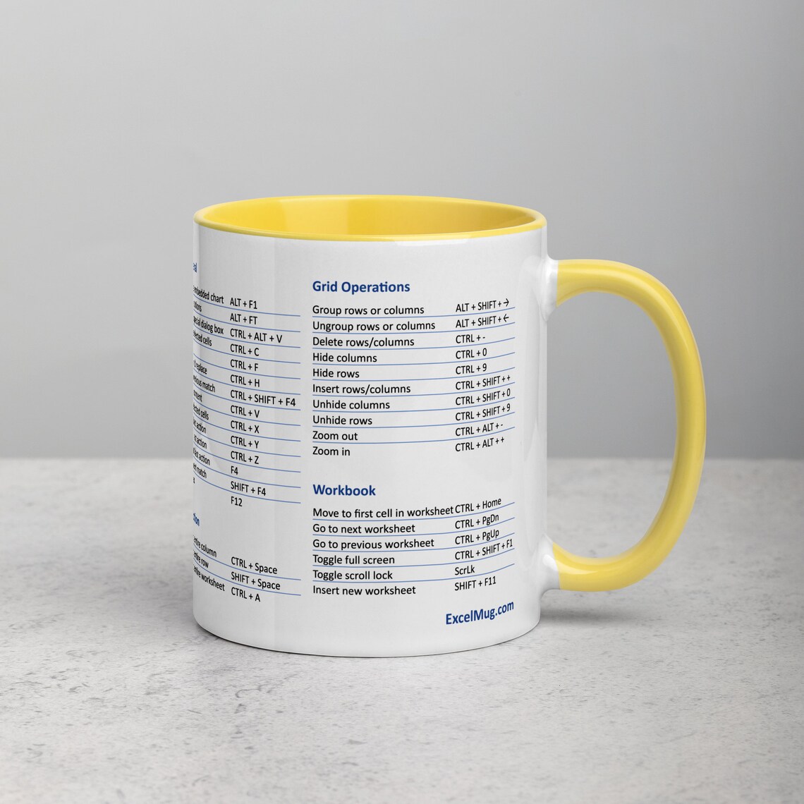 Colored Excel Super Shortcuts Mug (from Tiktok): Nerd Gift Coworker ...