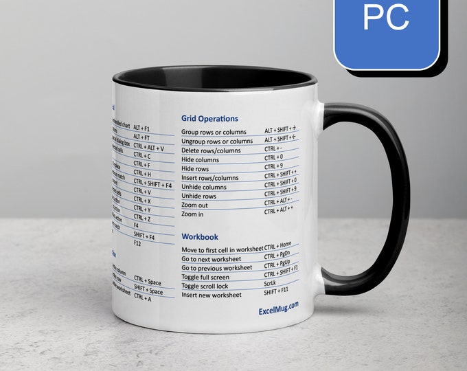 Colored Excel Super Shortcuts Mug from Tiktok: Nerd Gift Coworker ...