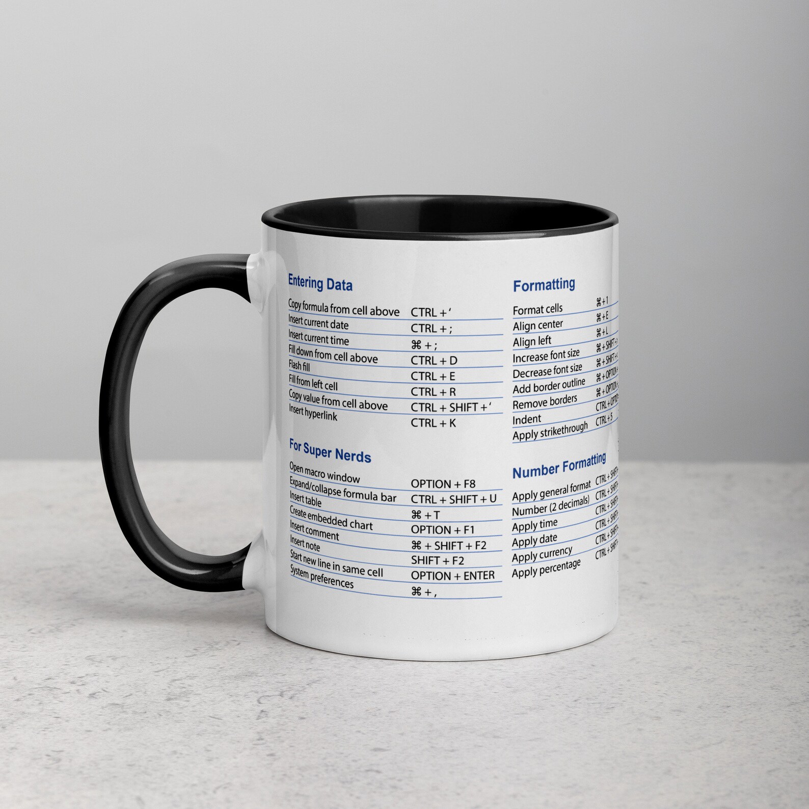Colored Excel Super Shortcuts Mug from Tiktok: Nerd Gift Coworker ...