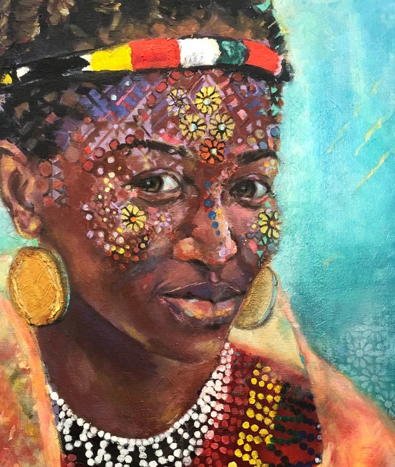 African Woman, Soweto, South African Woman, African Portrait, Oil ...
