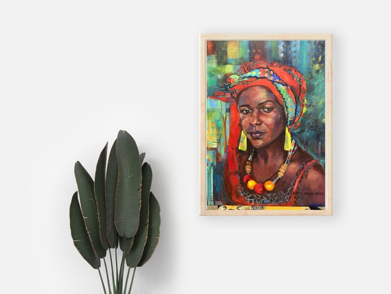 African Woman, Soweto, Vibrant Painting, African Portrait, Oil Painting ...