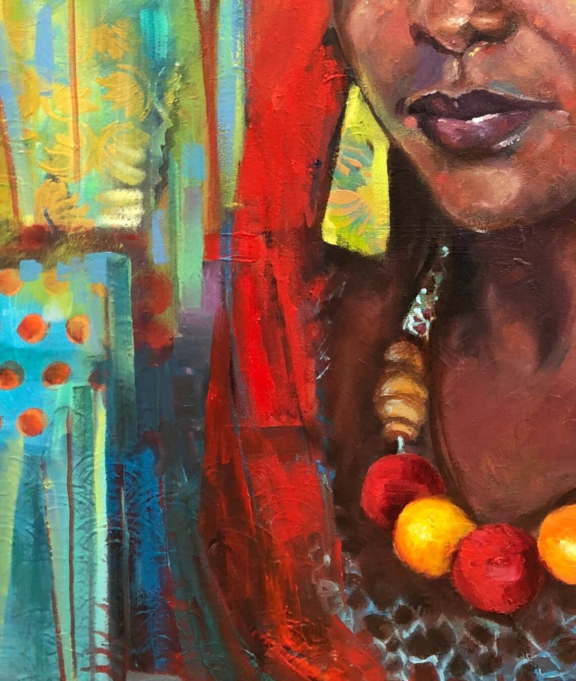 African Woman, Soweto, Vibrant Painting, African Portrait, Oil Painting ...